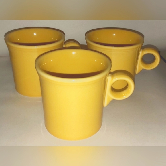 Fiestaware | Kitchen | Fiestaware Yellow Ring Handle Mugs 3 | Poshmark